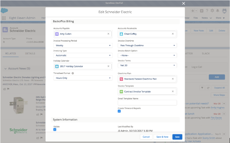Back Office Account Fields