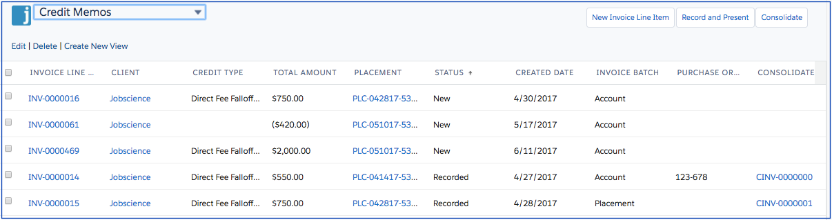 BackOffice: Invoices & Memos
